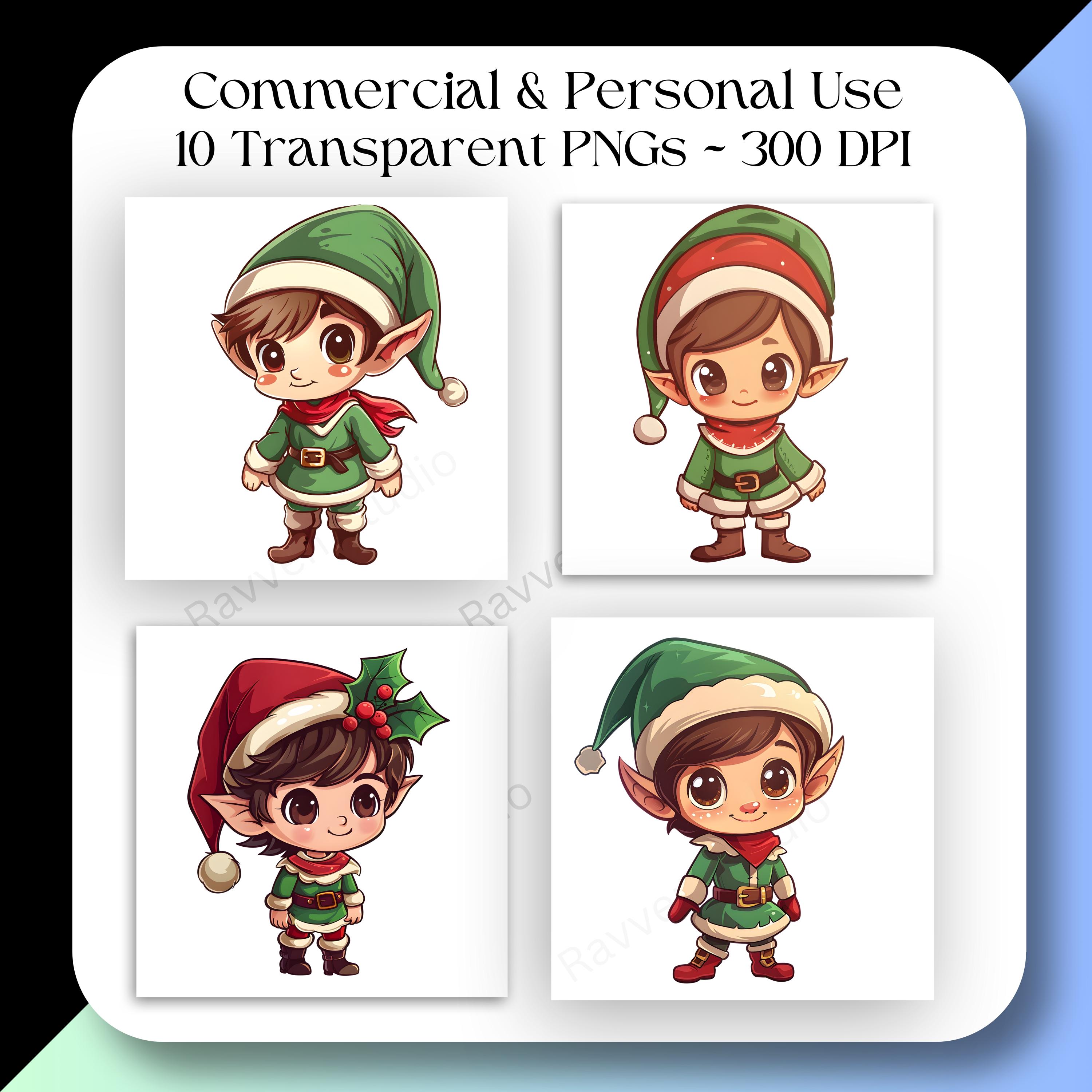Santa's Helper ELF Clipart Clip Art Holiday Manga Christmas Party ...