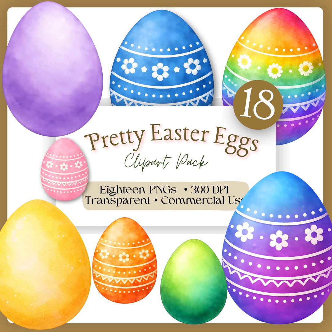 Easter Egg Clipart Pack - Gradient Colors Rainbow Pink Blue Purple ...