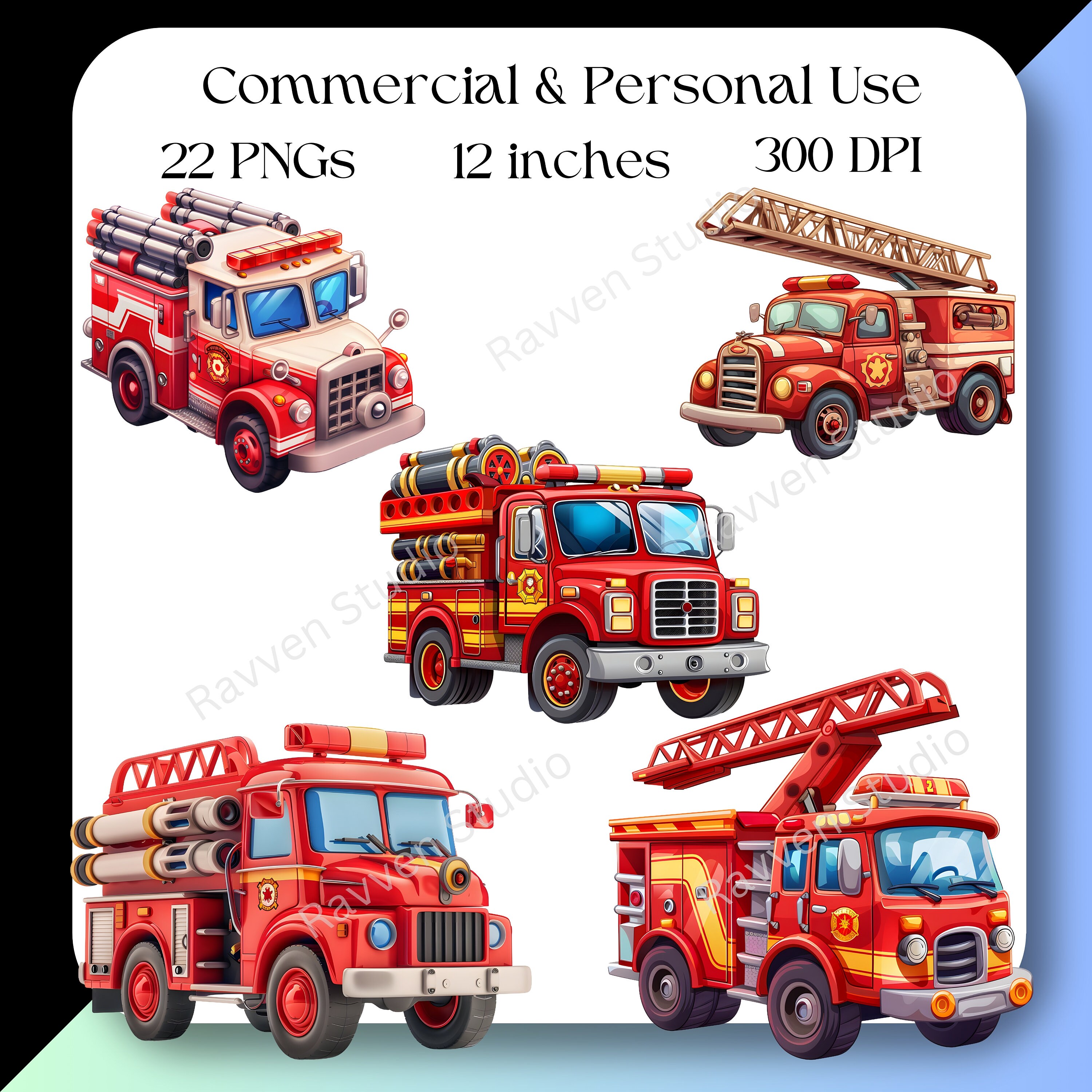 Fire Engine Police Car Clipart Bundle, Fire Truck Clip Art, Taxi Cab ...