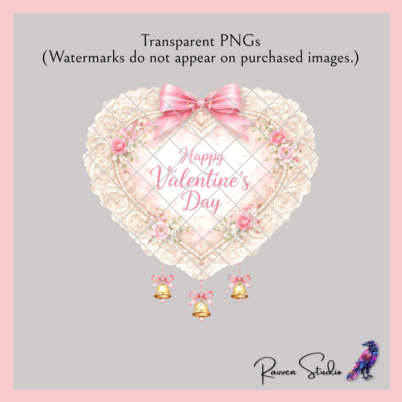 Lace Valentine Clipart, Romantic Hearts PNG, Vintage Romance, Wedding ...
