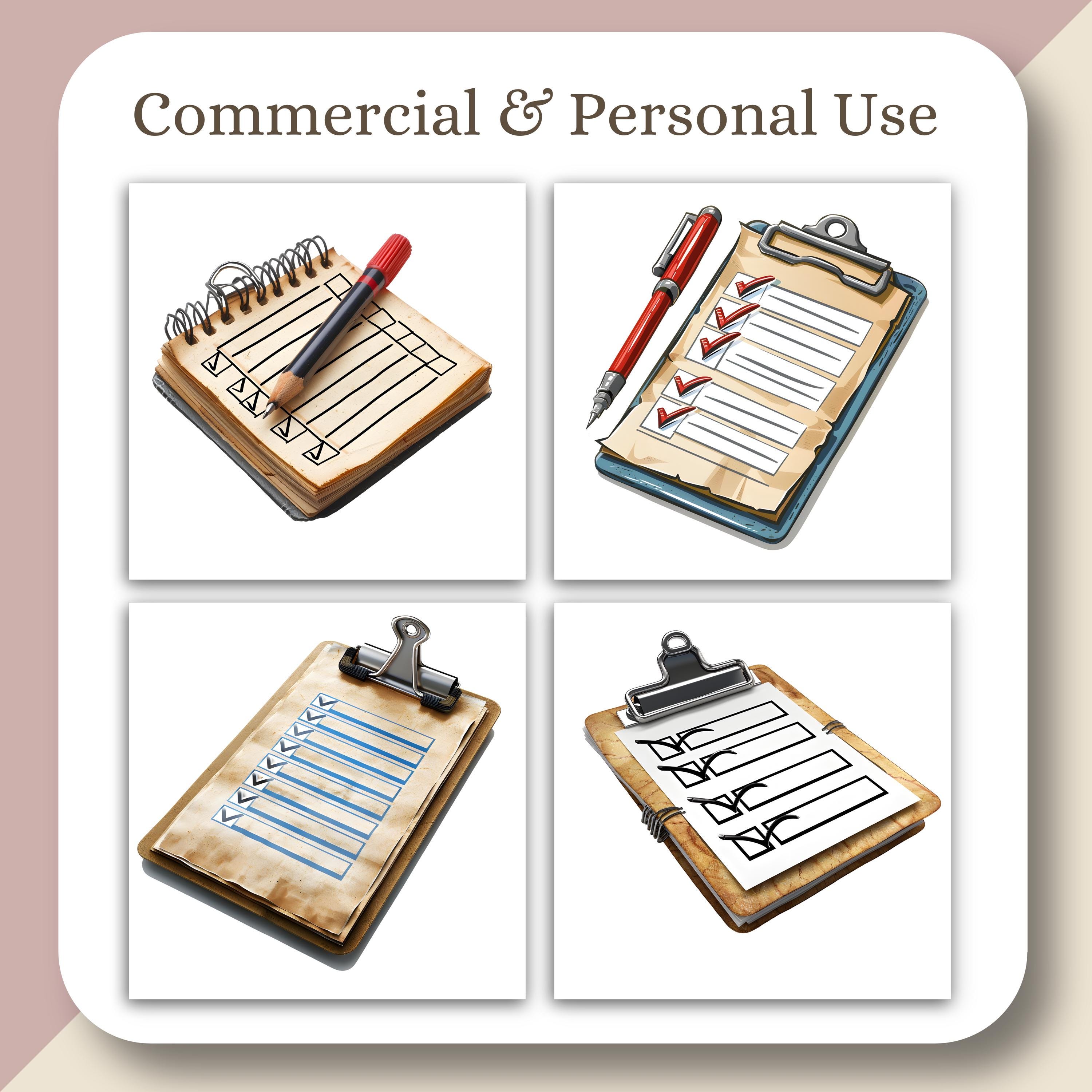 Checklist CLIPART For Planners And Printable Task Lists Illustrations