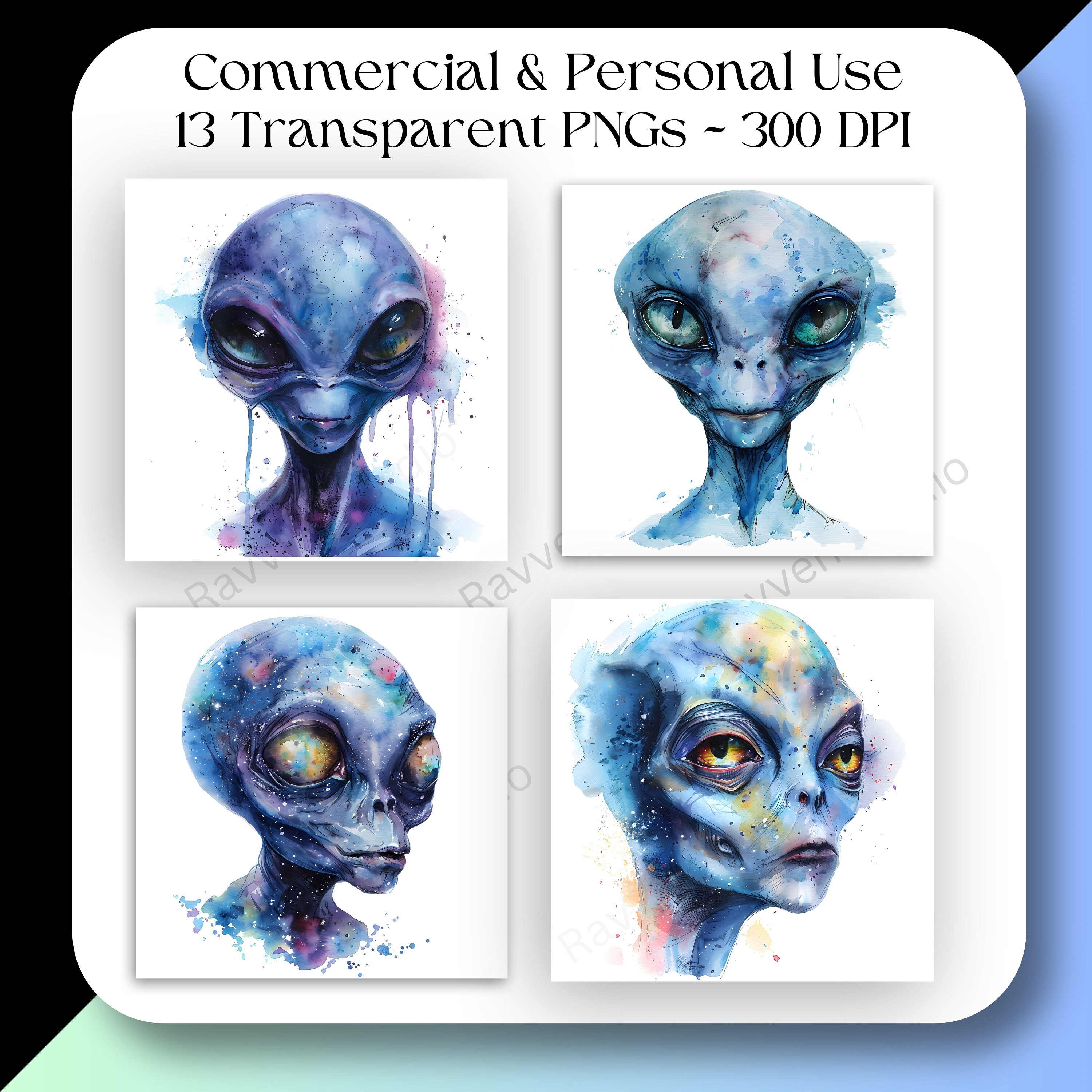 ALIEN Faces Clipart, Space Alien Clip Art Sublimation, Horror PNG ...