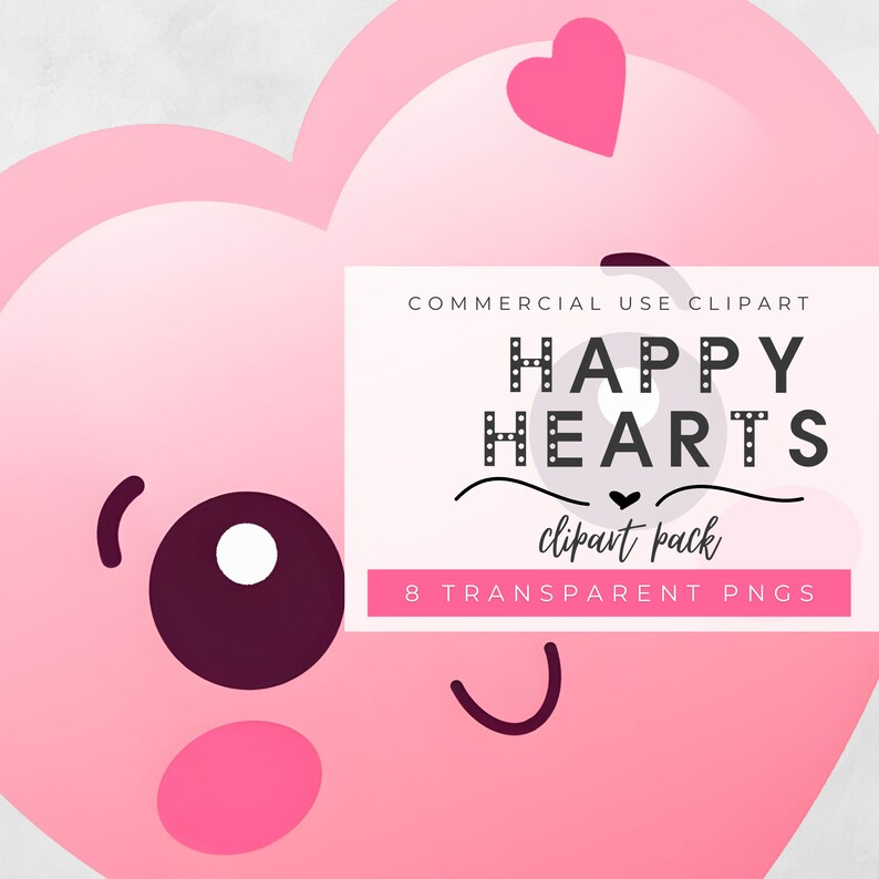Happy Hearts Clipart | Instant Download | Heart Clip Art | Valentines ...