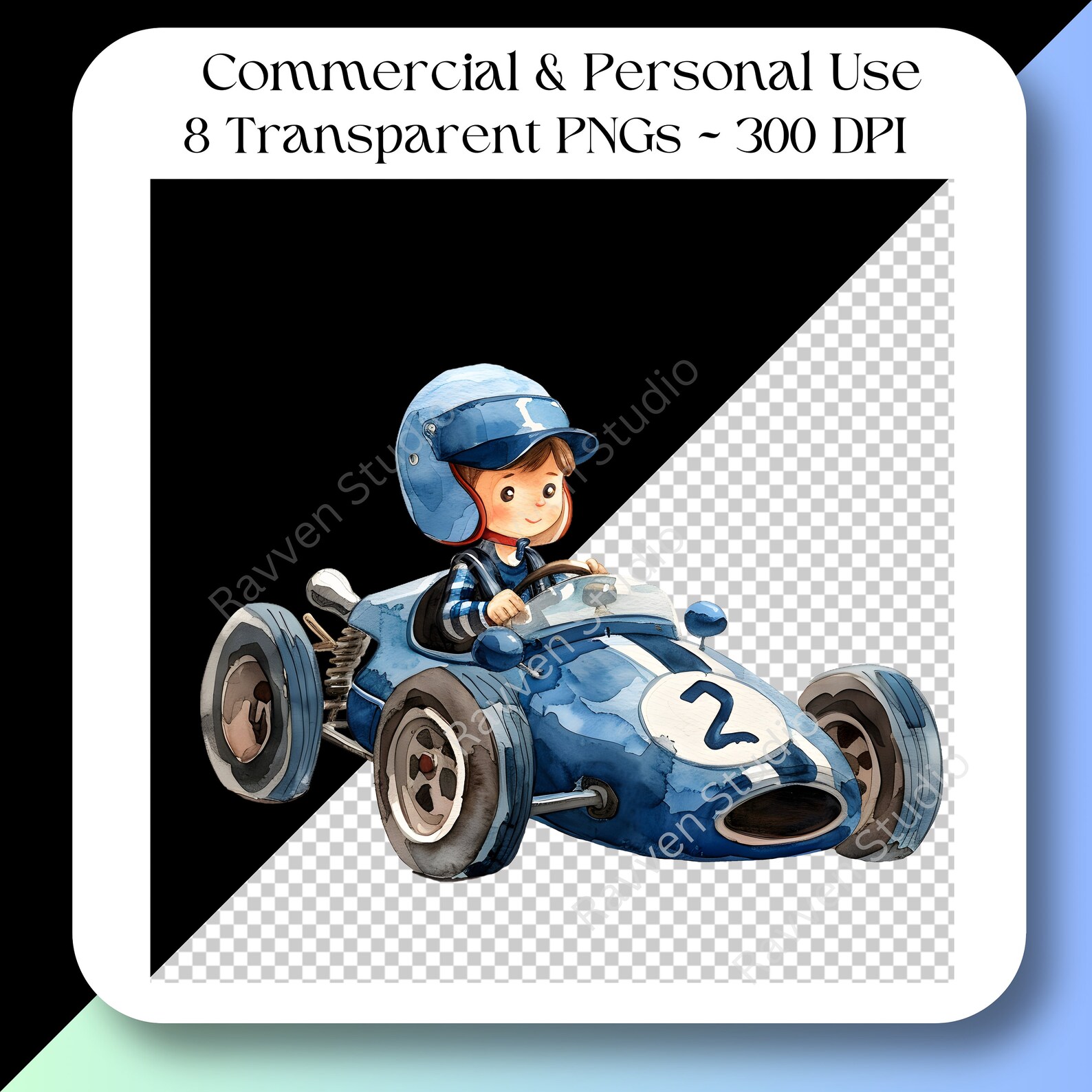 Vintage Racing Watercolor Cars, Racecar Clipart, Baby Boy, Race Car Png ...