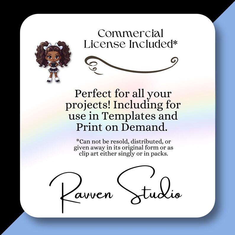 Chibi CHEERLEADER Clipart Set A PNG, Black Girl Cheer, Digital Download ...