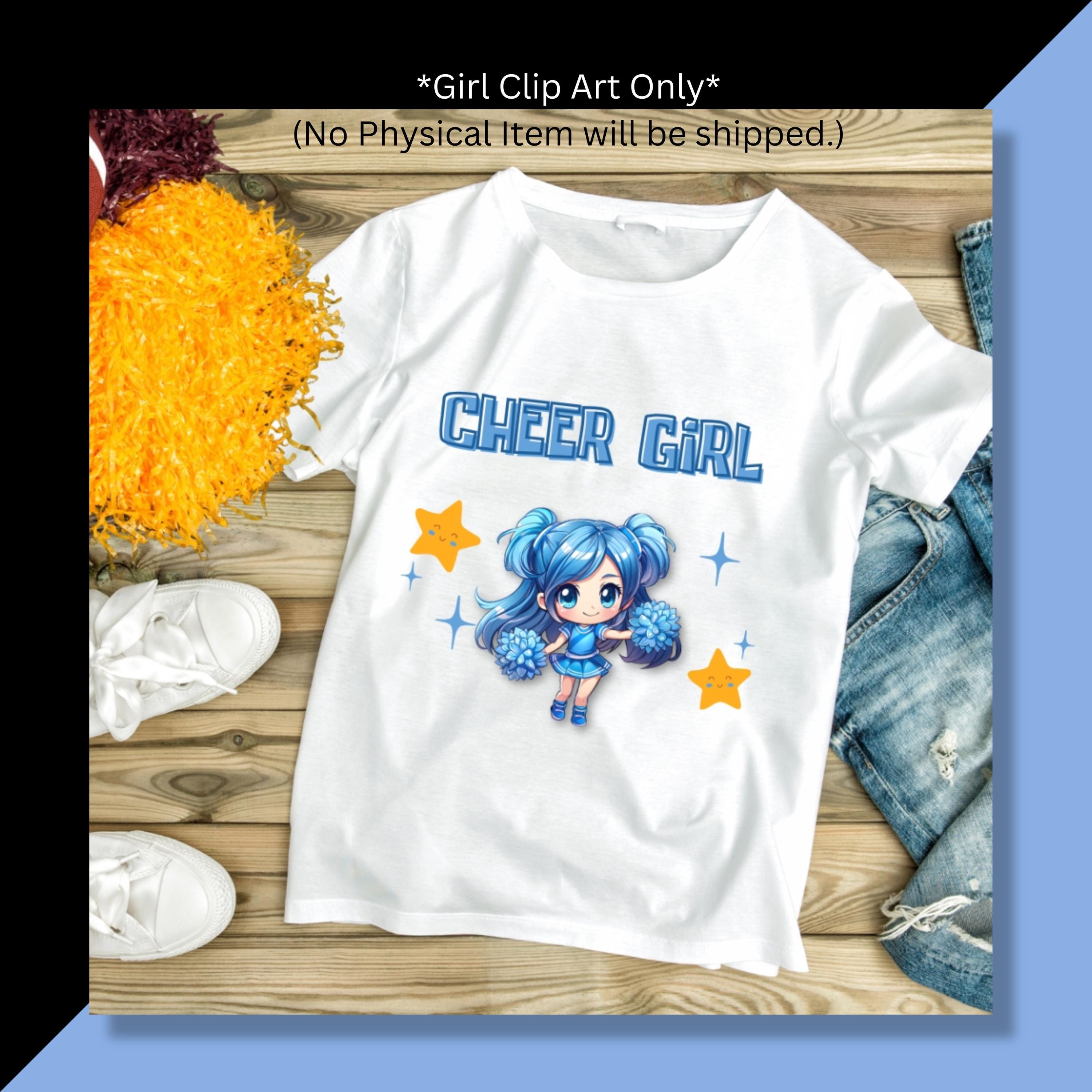 Chibi CHEERLEADER Clipart Set D PNG, Girl Cheer, Digital Download for ...