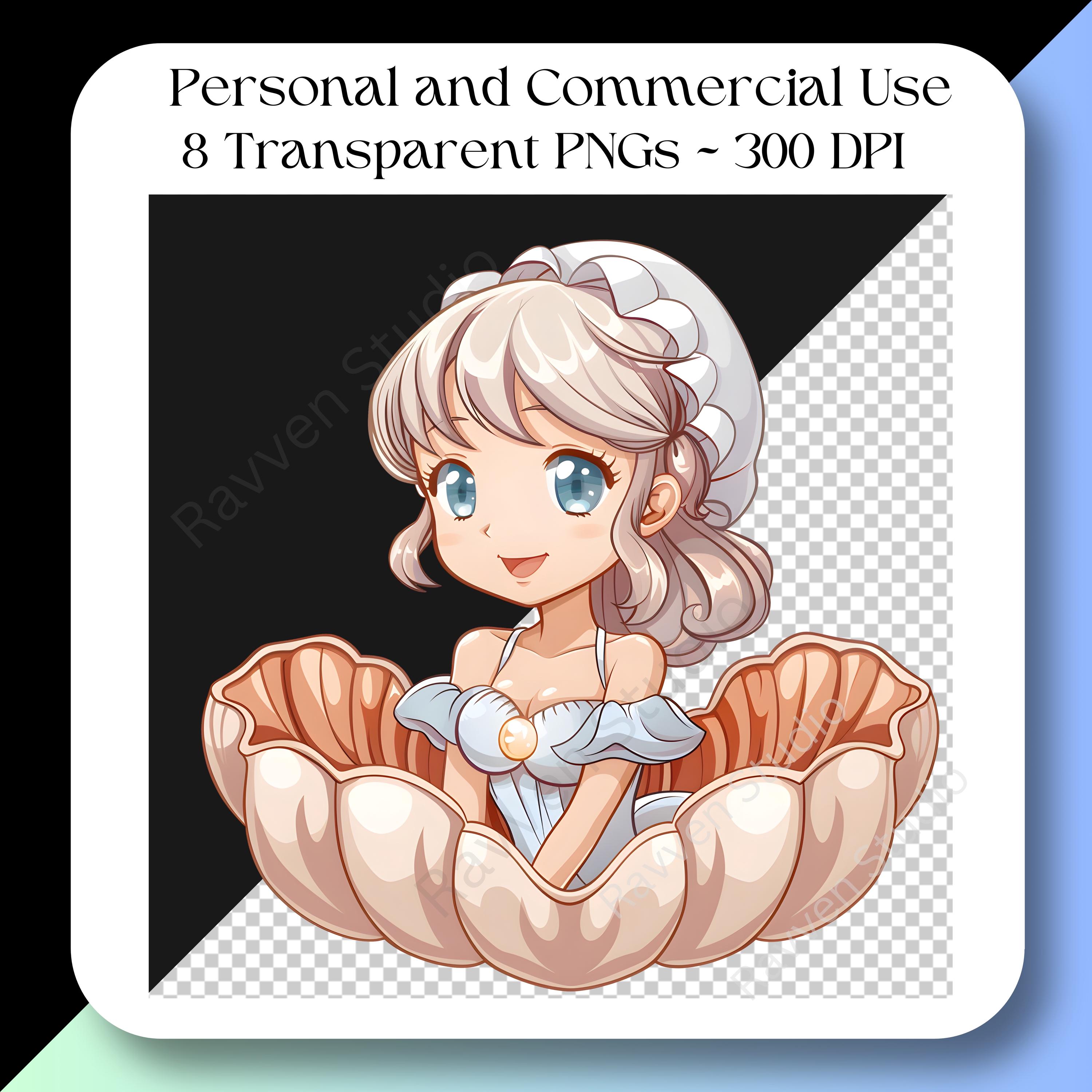 Pearl Princess Clipart Anime Kawaii Chibi Seashell Girl Clip Art High ...