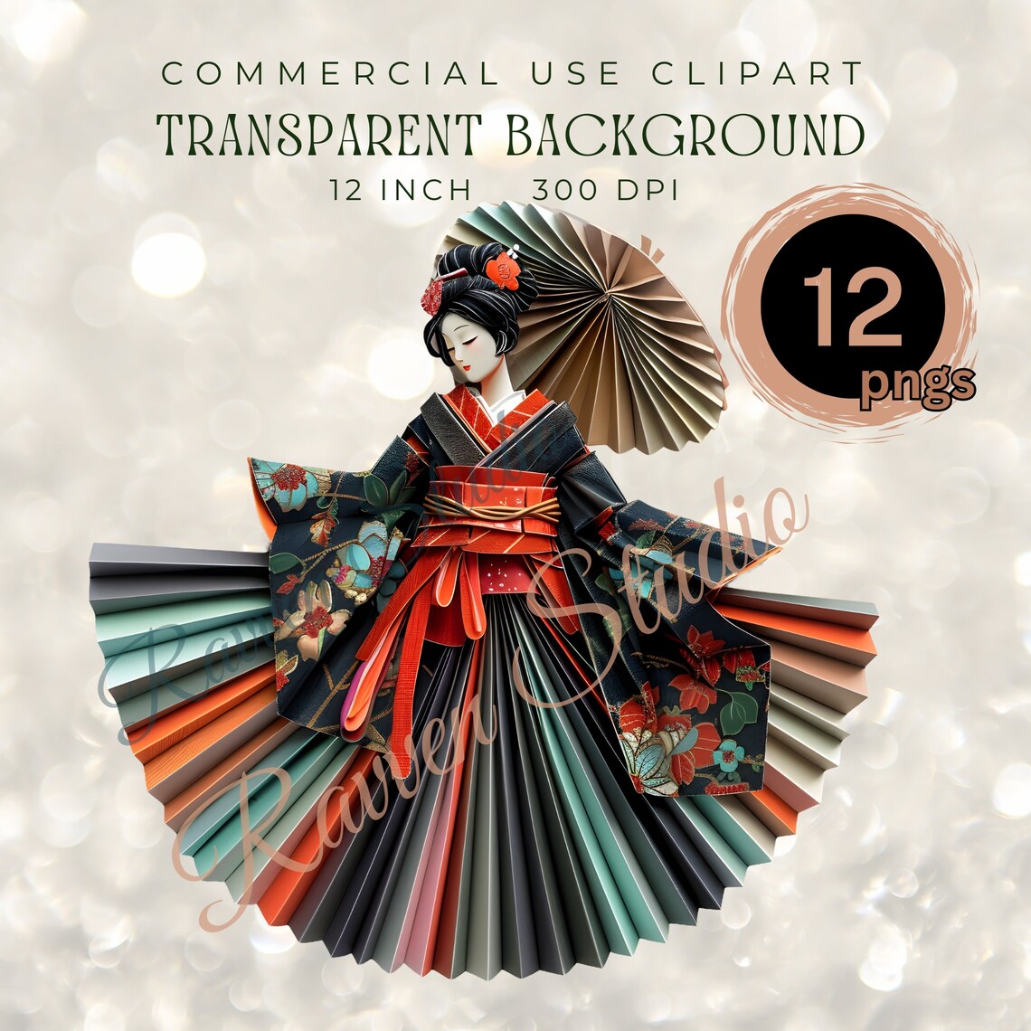 Japanese Dolls Clipart Paper Doll JPG Origami Doll Jpg Digital Download ...