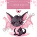 Little Pink Monsters Clipart Set Cute Fairy Bat Valentine Monsters ...