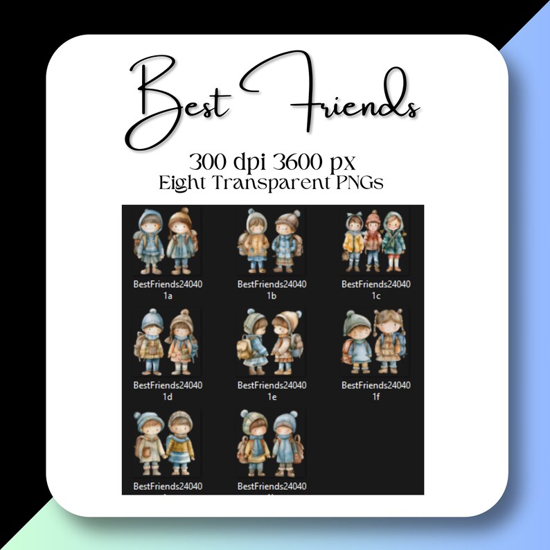 Best Friends Clipart, Besties Clip Art, BFF Png, School Children ...