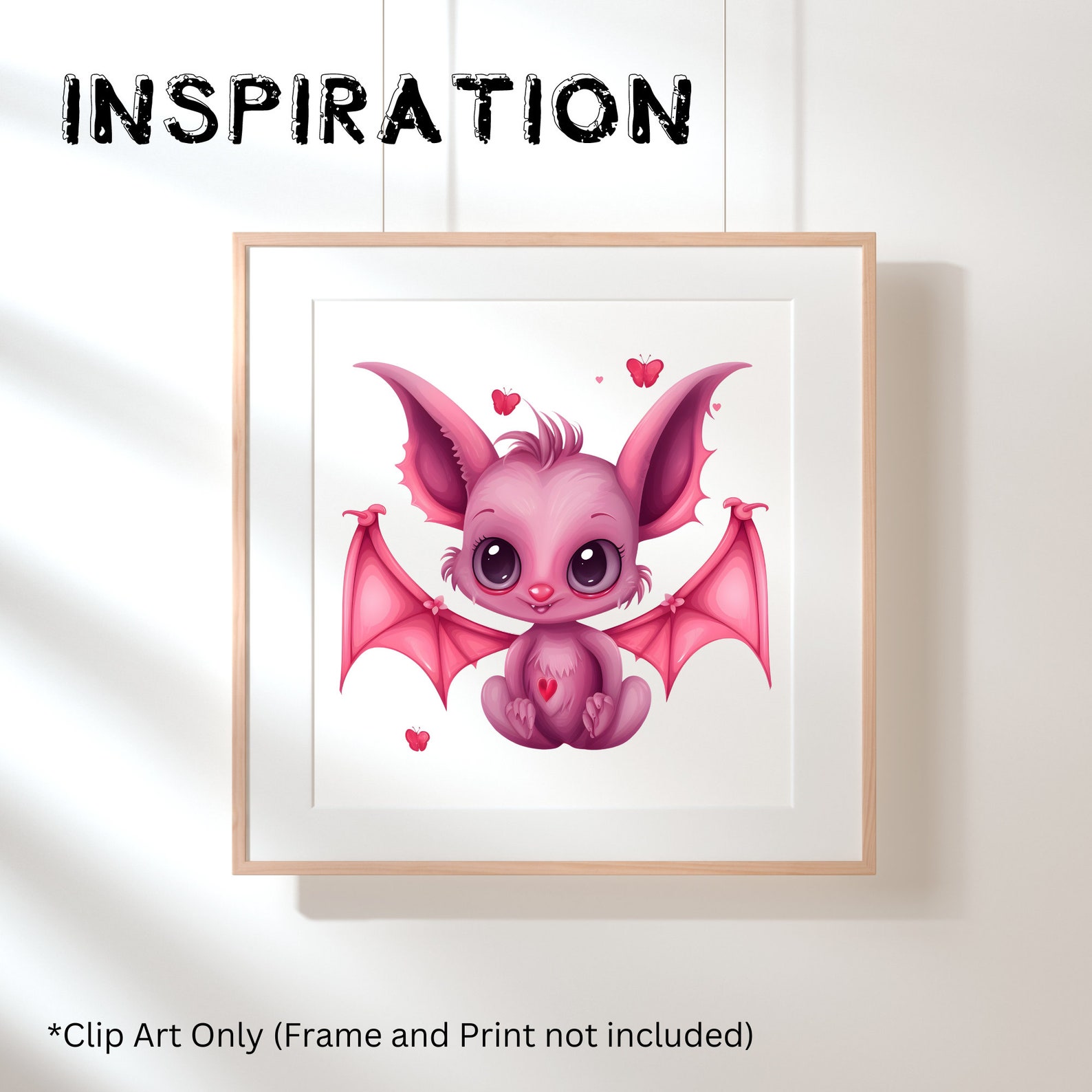 Little Pink Monsters Clipart Set Cute Fairy Bat Valentine Monsters ...