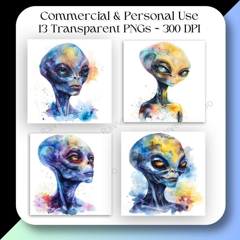 ALIEN Faces Clipart, Space Alien Clip Art Sublimation, Horror PNG ...