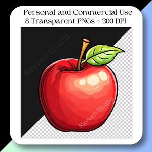 Red APPLE Clipart Back to School BTS Teacher Education A Clip Art High ...