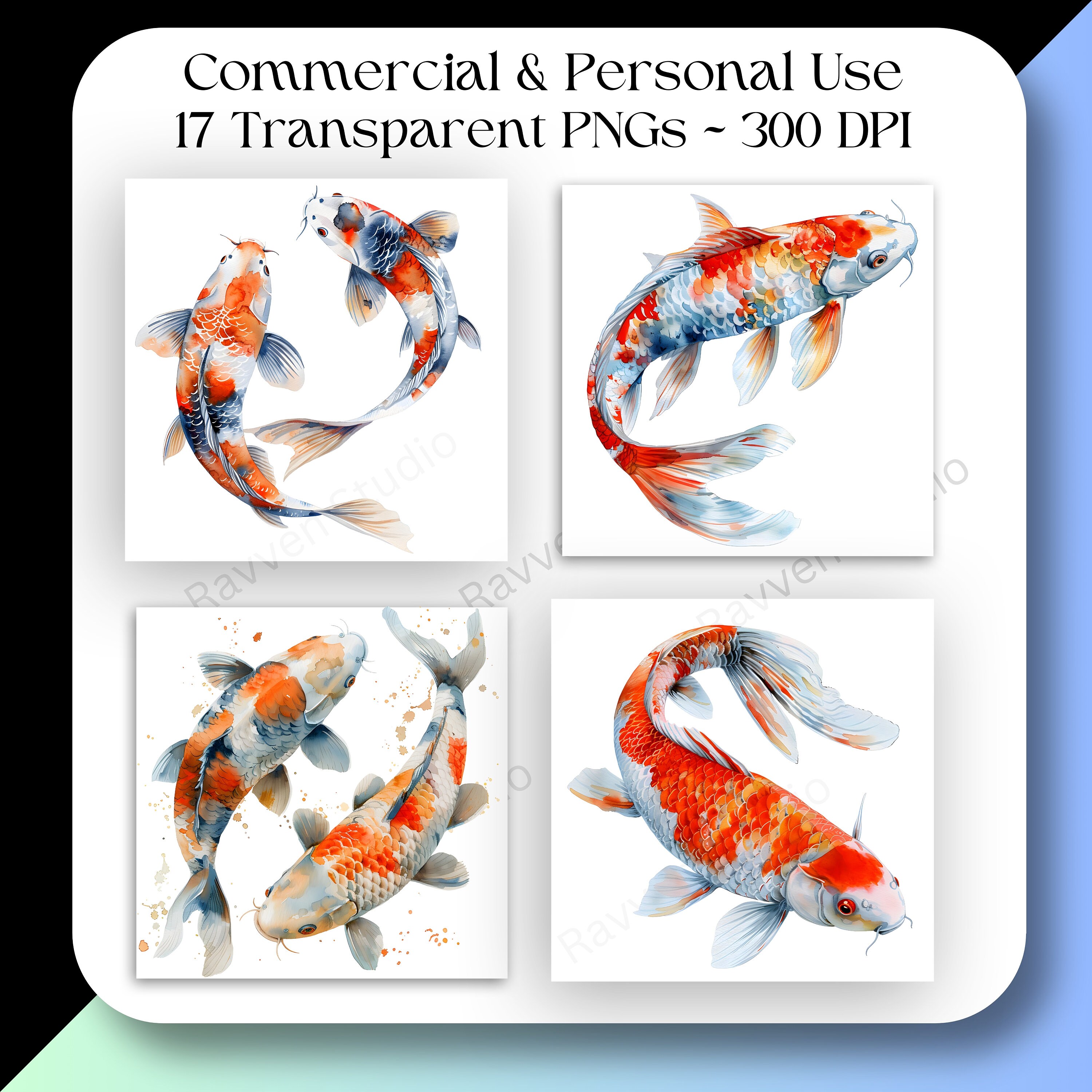 Watercolor Koi Fish Clipart Goldfish Japanese Carp Karp Japan Clip Art ...