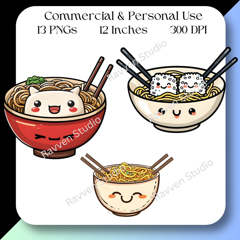 Cute Kawaii Noodle Bowl Clipart, Cute Japanese Food Png, Digital ...