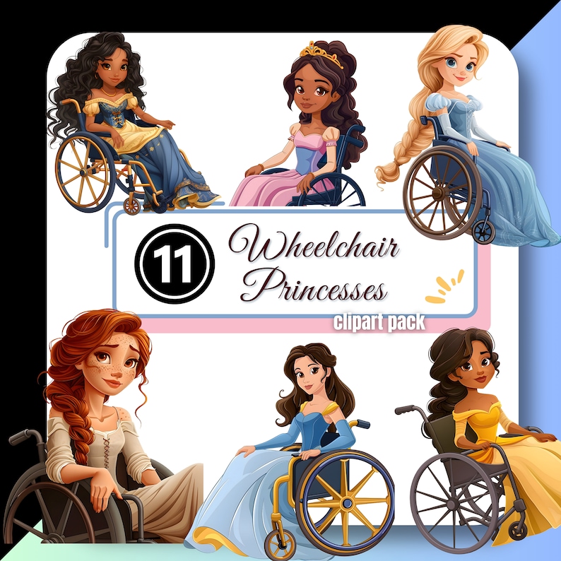 Wheelchair Princess Cartoon Clipart Special Needs Girl Clip Art POC ...