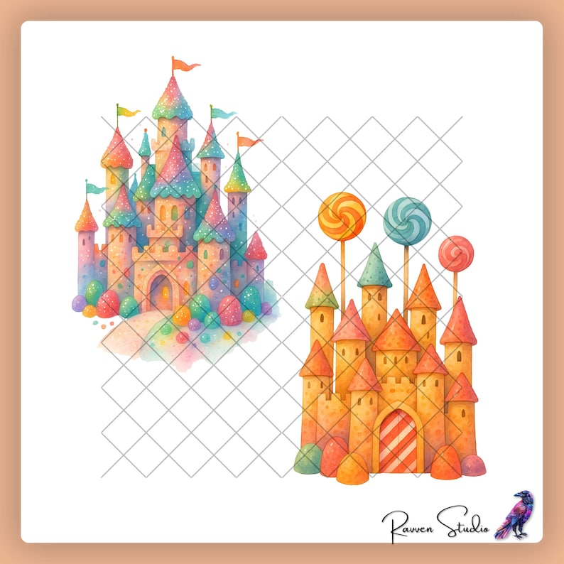 Candy Castles Clipart Pack: Chocolate Candyland Castle PNG, Fantasy ...