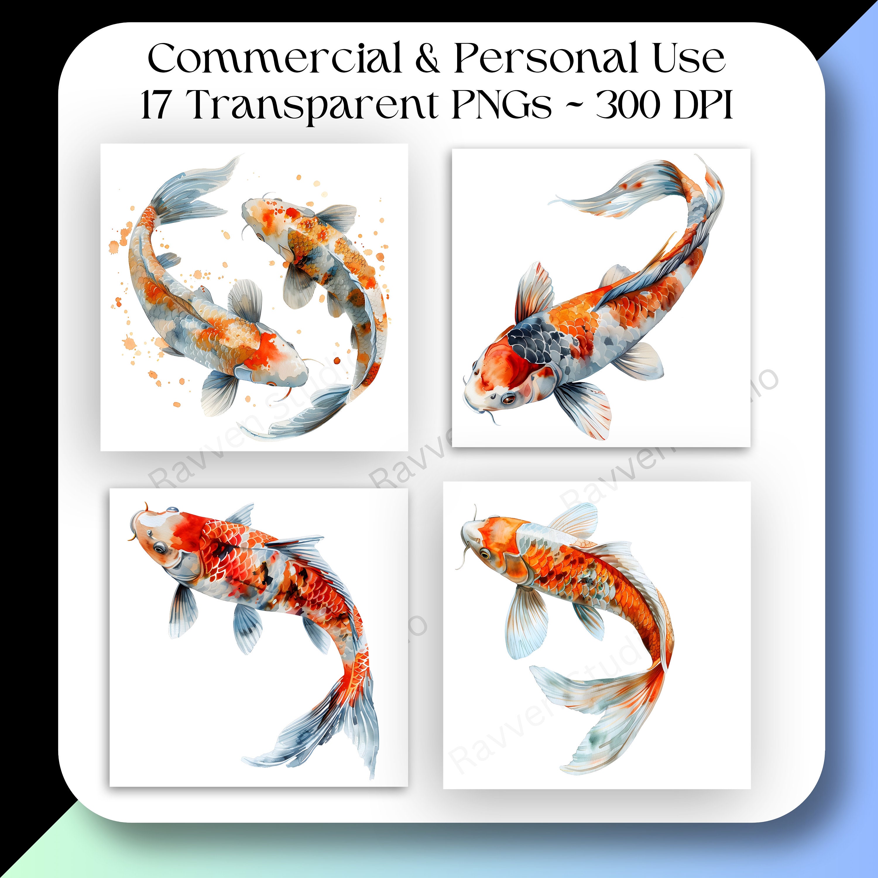 Watercolor Koi Fish Clipart Goldfish Japanese Carp Karp Japan Clip Art ...