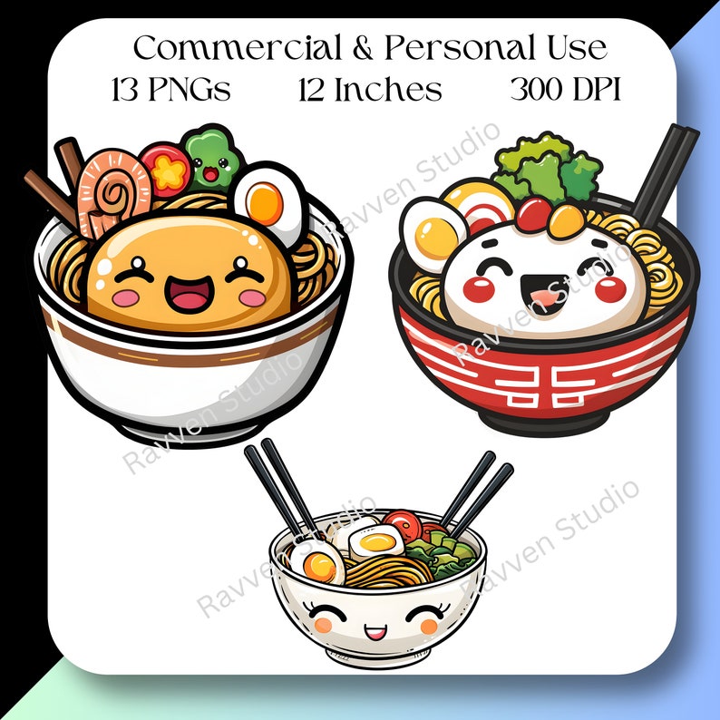 Cute Kawaii Noodle Bowl Clipart, Cute Japanese Food Png, Digital ...