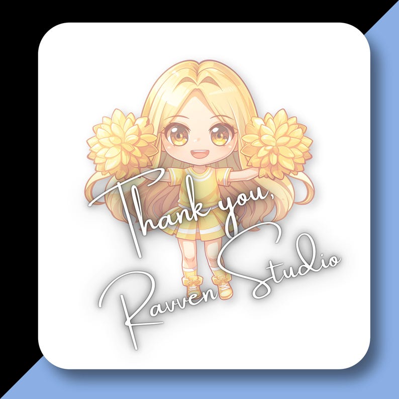 Chibi CHEERLEADER Clipart Set E PNG, Girl Cheer, Crafting Digital ...