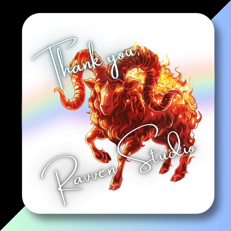 Aries Fire RAM Clipart Zodiac Sheep Ram Farm Animal Mystical Horoscope ...