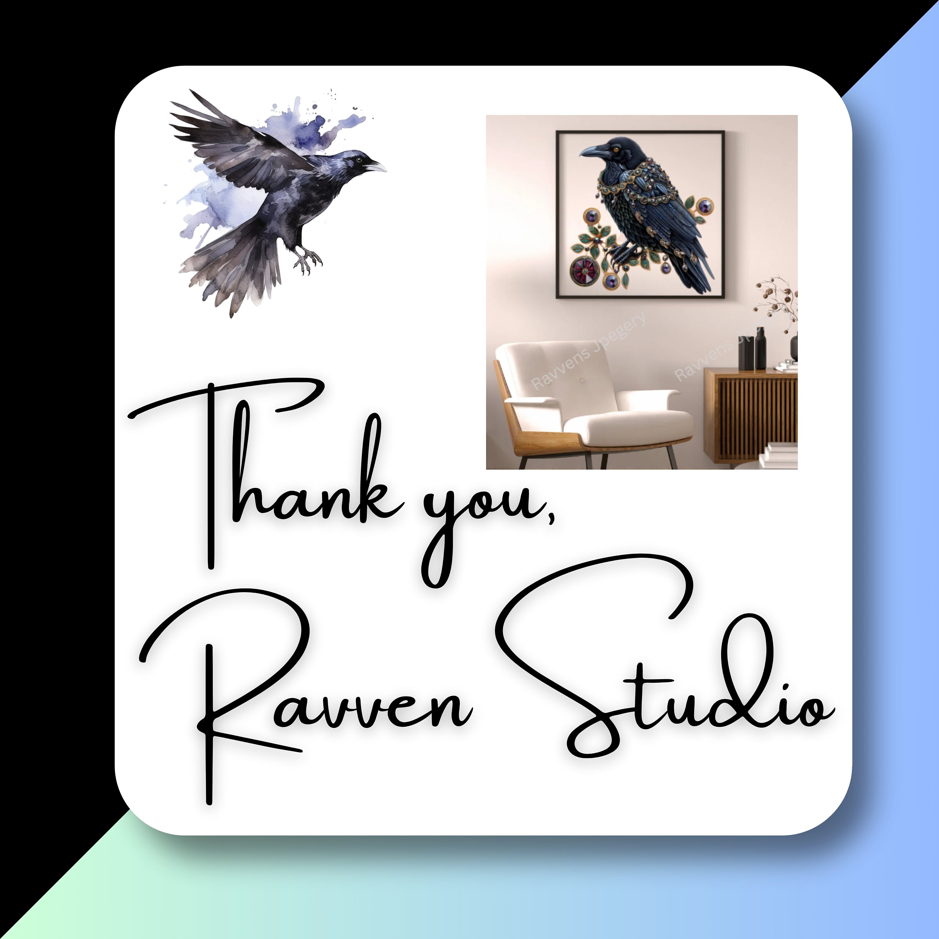 Jeweled Raven Clipart, Bird Clip Art, Digital Download, Commercial Use ...