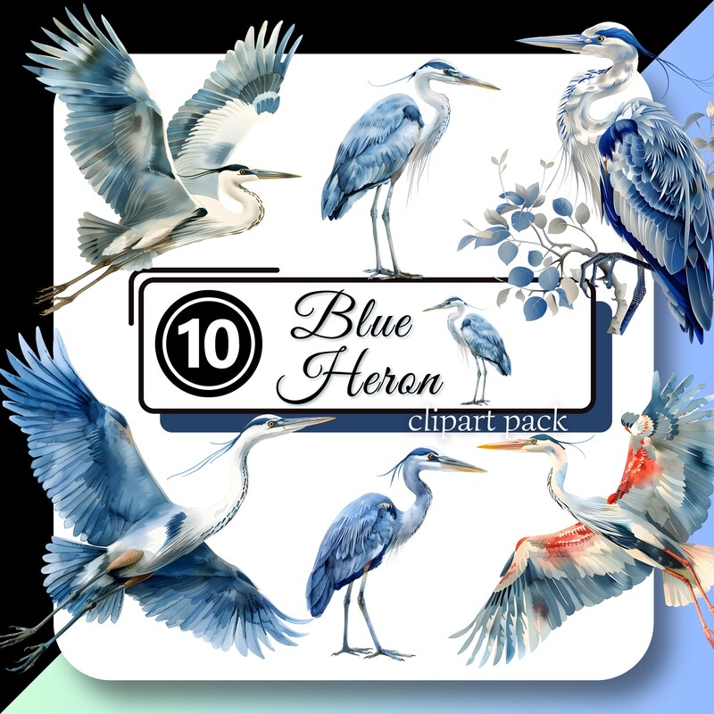 Blue Heron Japanese Art - Etsy