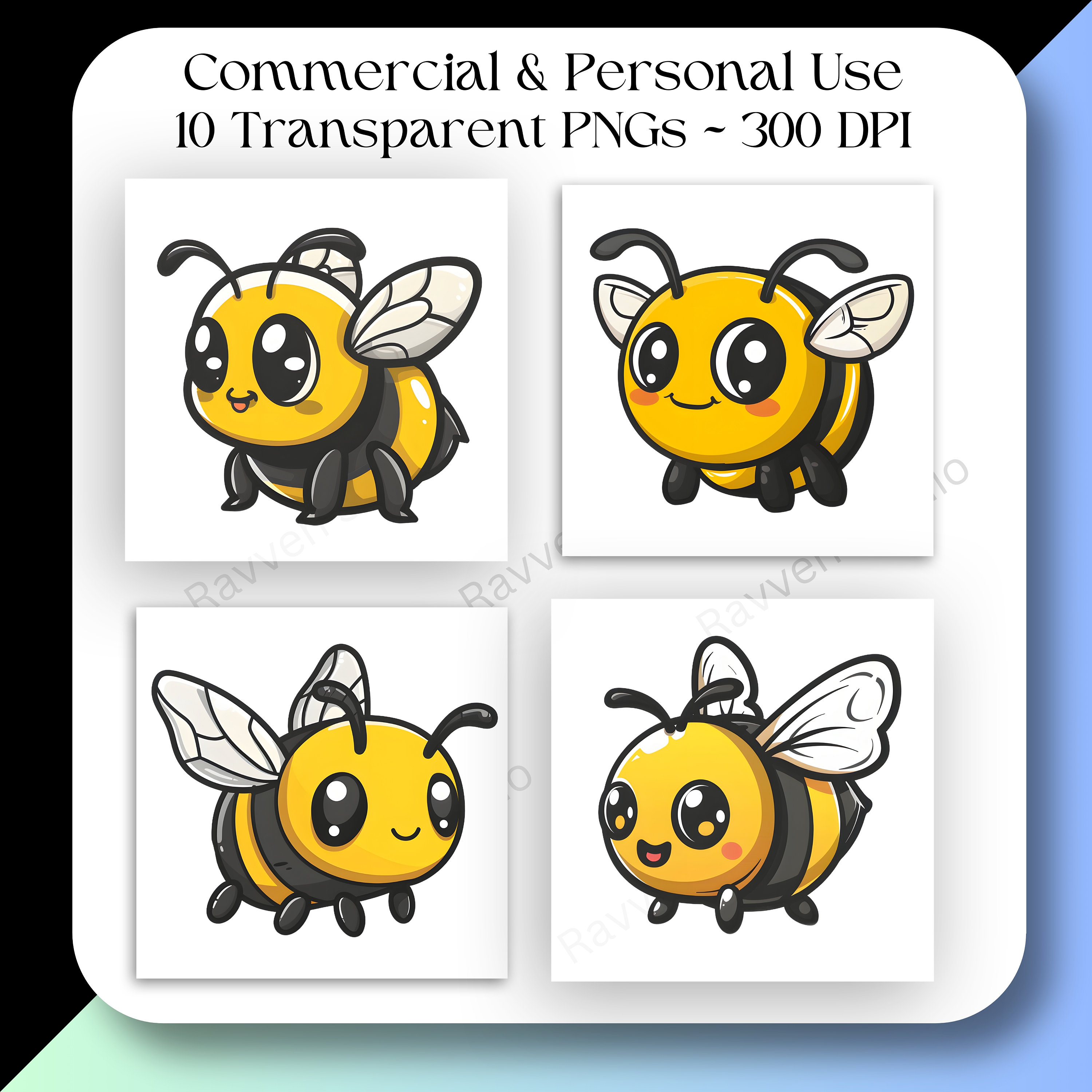 Cute Honey Bee Clipart, Garden Clip Art, Kawaii Spring PNG, Junk ...