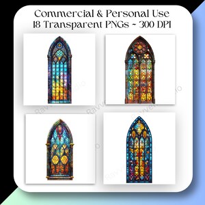 Stained Glass Window Clipart Clip Art Colorful Arched Gothic Church ...