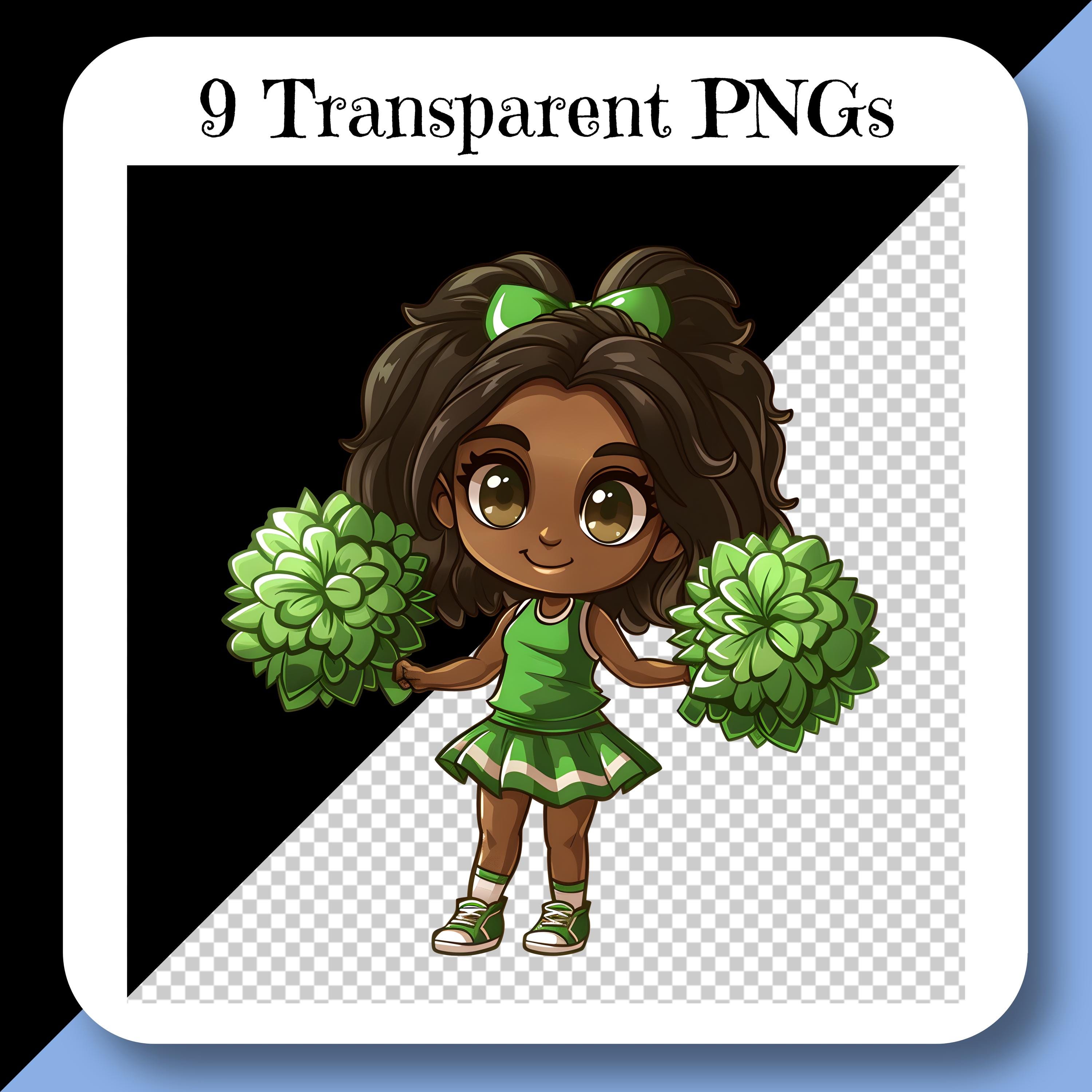 Chibi CHEERLEADER Clipart Set C PNG, Girl Cheer, Digital Download for ...