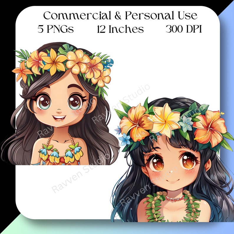 Luau Hula Girl Clipart, Hawaii Clip Art, Luau Party Décor Hawaiian ...