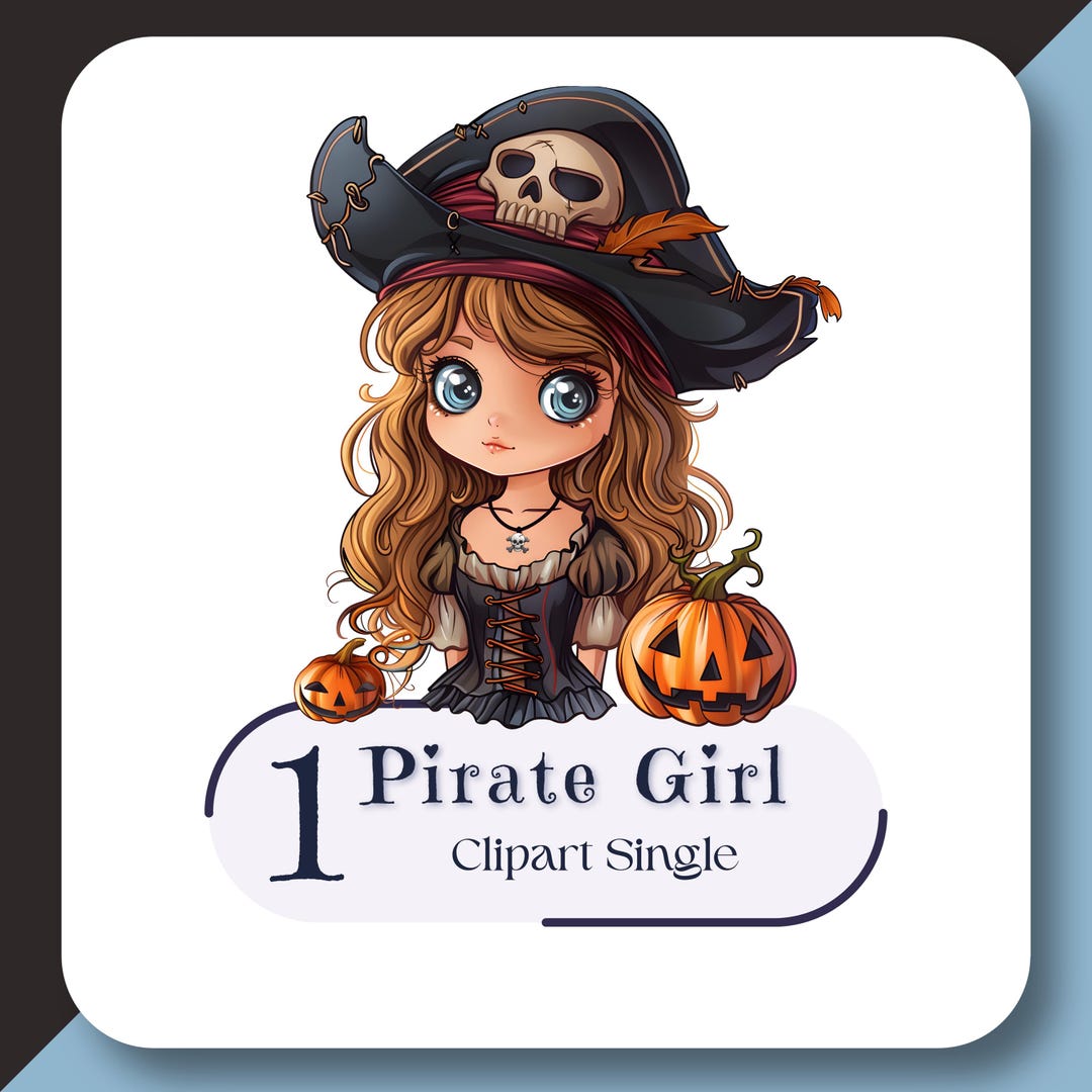 PIRATE GIRL Clipart Chibi Kawaii Pirates Digital Download for ...