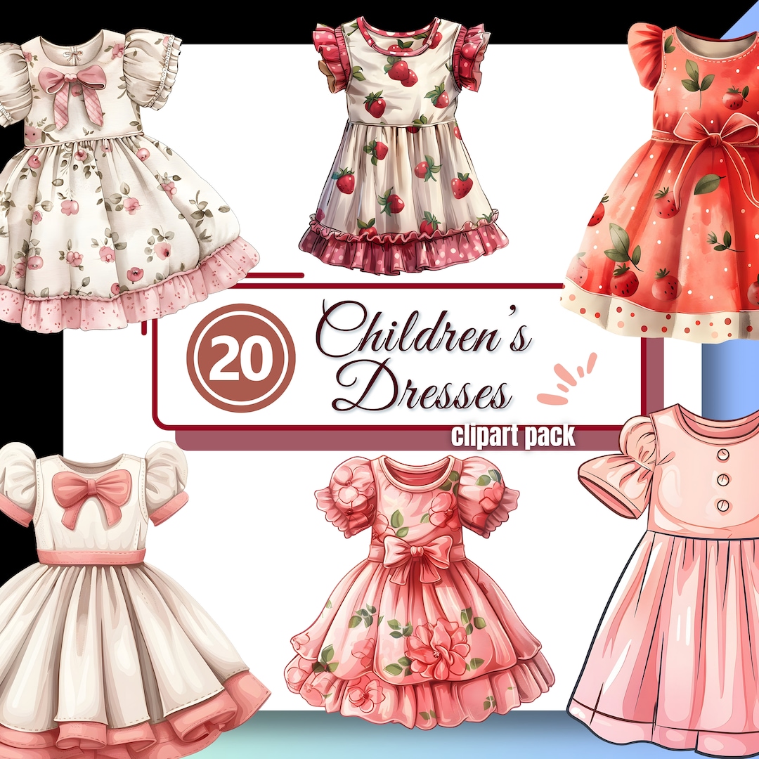 Baby Girl Clothes Clipart, Paper Doll Dress Clip Art Pink Bows Baby ...