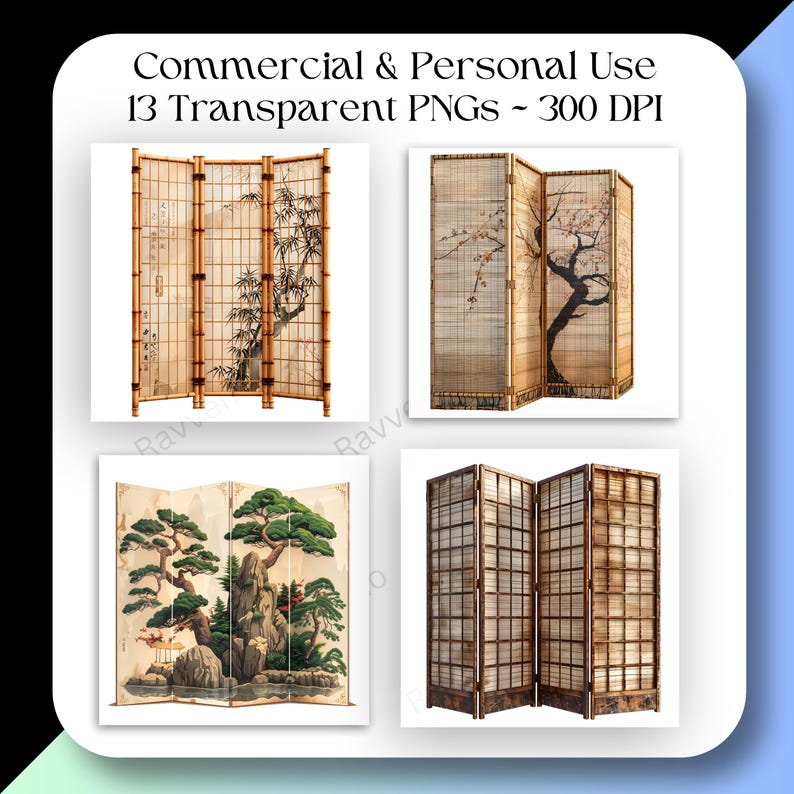 Japanese Screen Clipart Watercolor Asian Room Divider Japan Clip Art ...