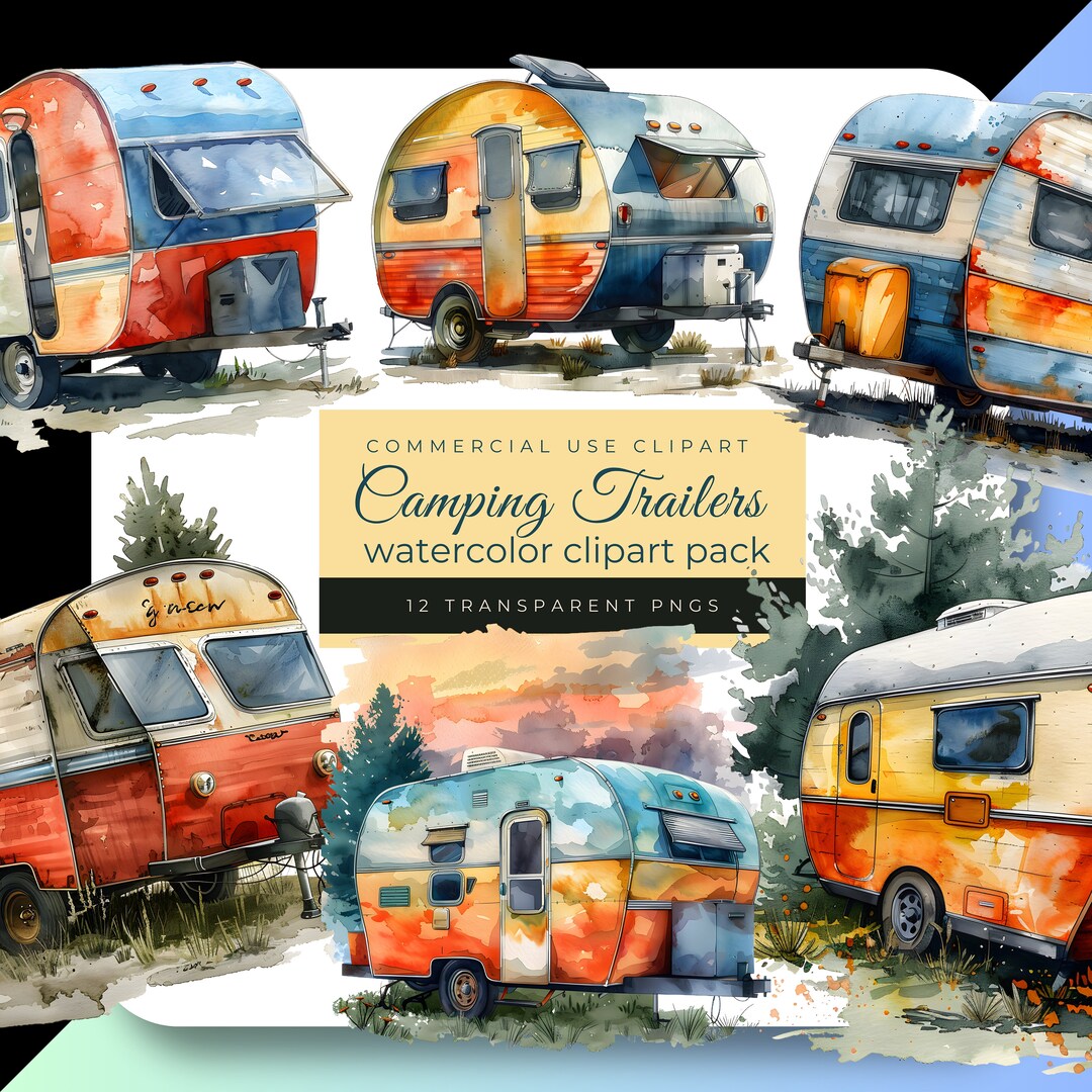 Trailer Camping Clipart, Outdoor Adventure Png, Campground Clip Art ...