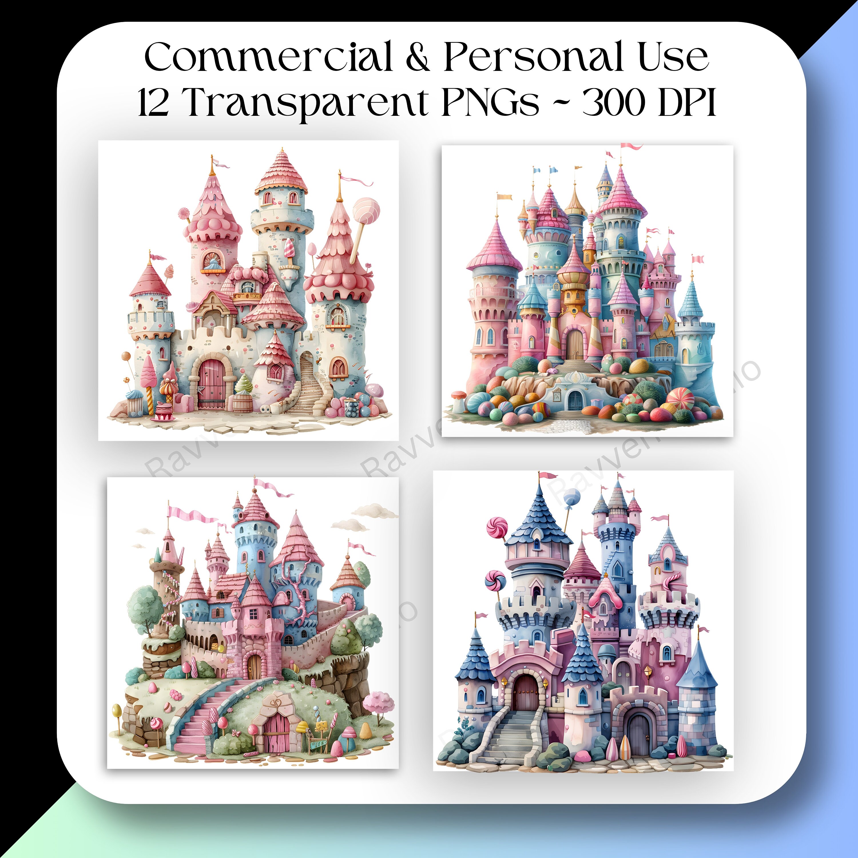 Candyland Castle Clipart, Fantasy Candy Castle Clip Art Princess Castle ...