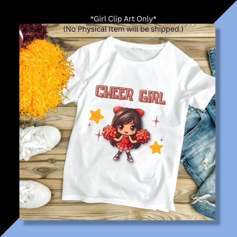 Chibi CHEERLEADER Clipart Set B PNG, Girl Cheer, Digital Download for ...