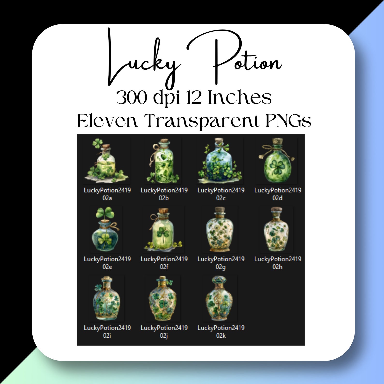 Lucky Potion Clipart, Magic Bottle Clipart, Watercolor Potion Clipart ...