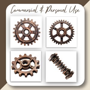 STEAMPUNK Cogs Clipart Vintage Gears Clockwork Mechanical Illustrations ...