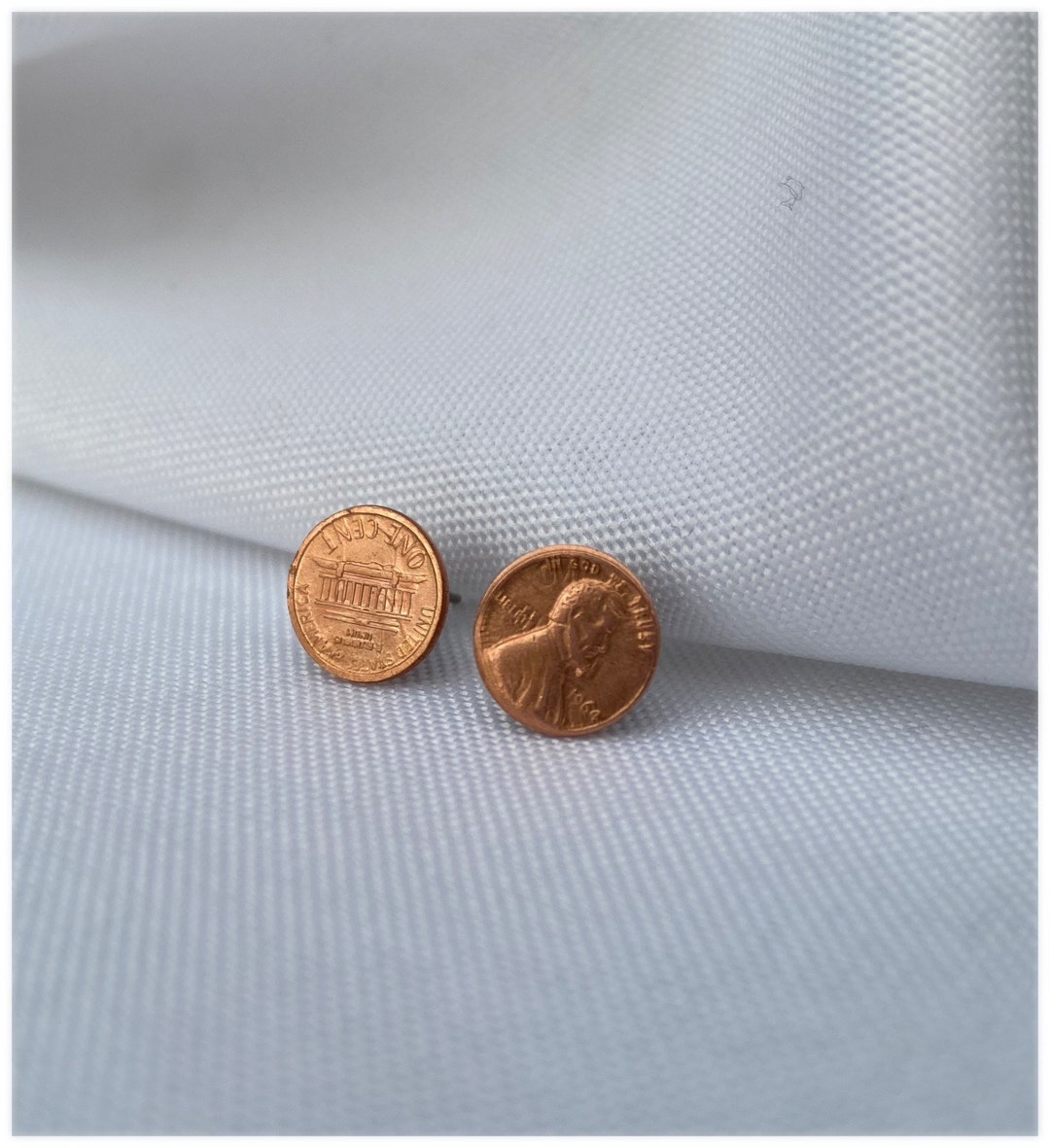 Mini Penny Studs - Etsy