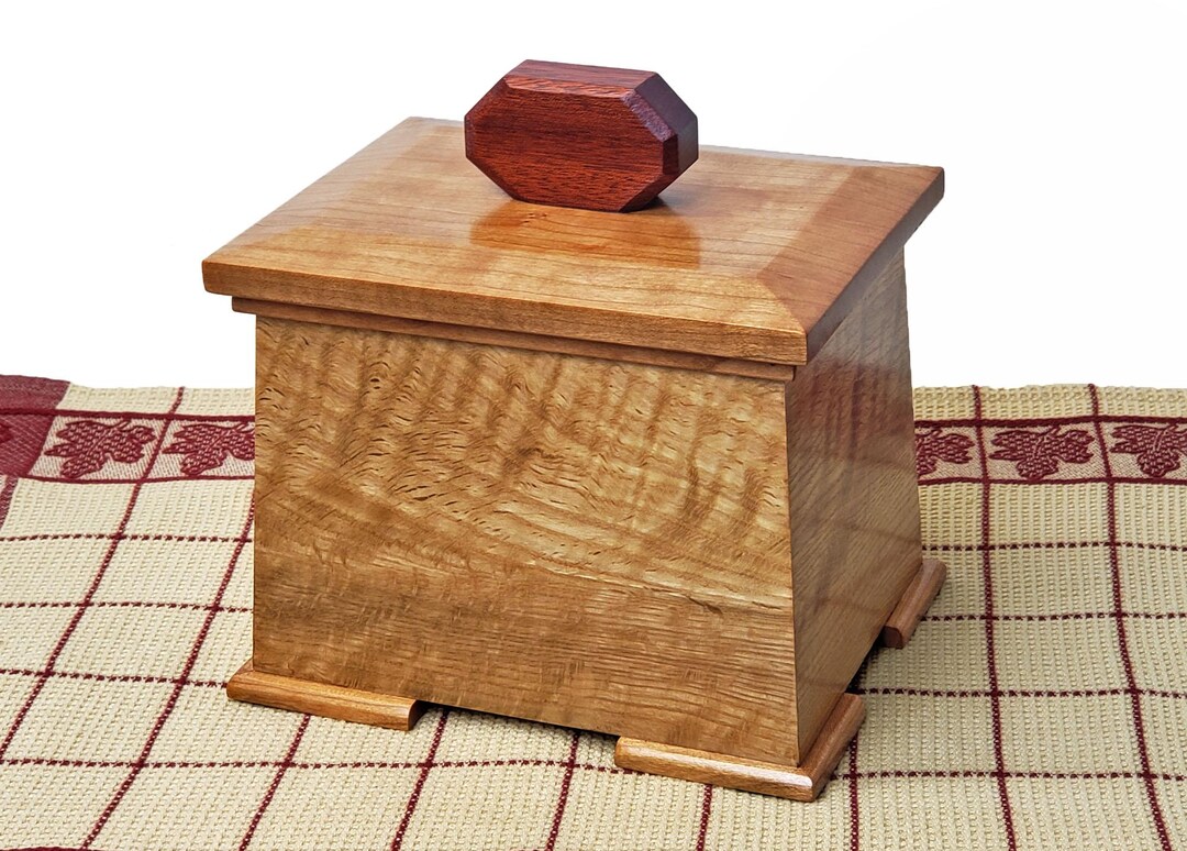 Tiger Oak and Cherry Knick-knack Box, Desk Storage -E183 - Etsy