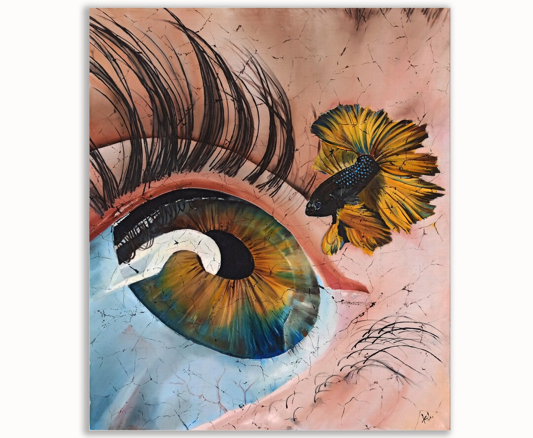 Eye Betta Fish Digital Painting Eye Printable Silk Painting Eye Betta ...