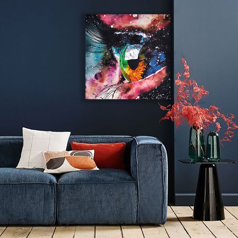 Eye Space Batik Art Print, Eye Wall Art Square Canvas Gallery Wrap 2020 ...