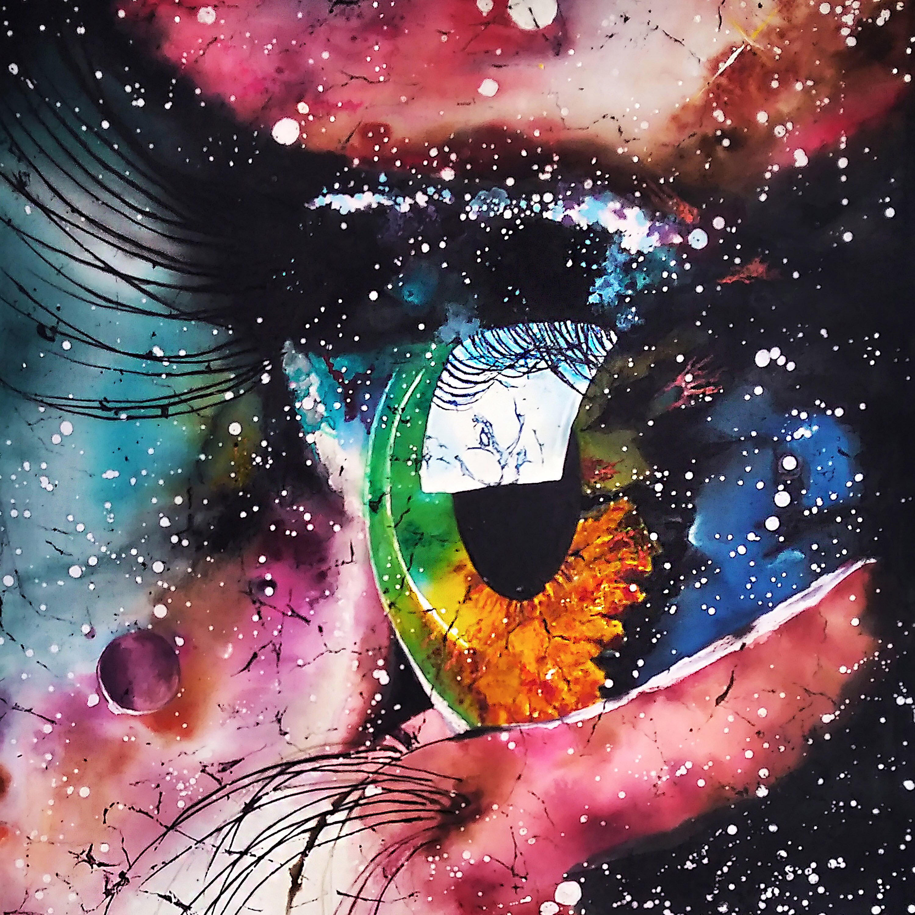 Eye Space Batik Art Print, Eye Wall Art Square Canvas Gallery Wrap 2020 ...