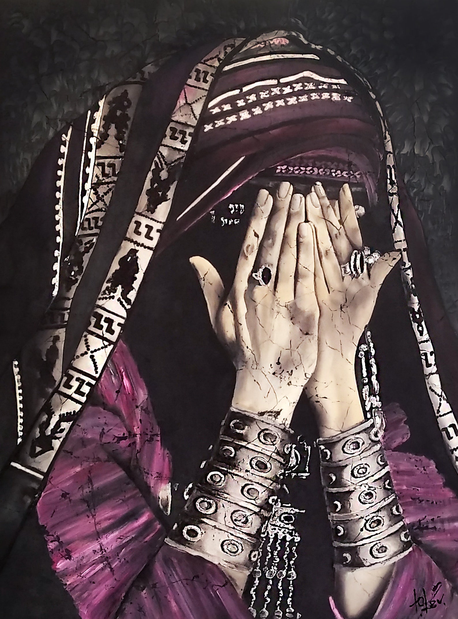 Asian Woman Art Print, Woman in Burqa Poster, Muslim Woman Wall Art ...