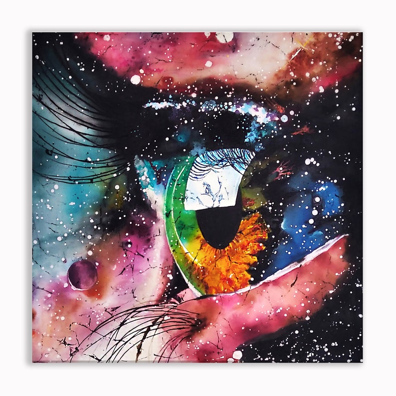 Eye Space Batik Art Print Eye Wall Art Square Canvas Gallery - Etsy