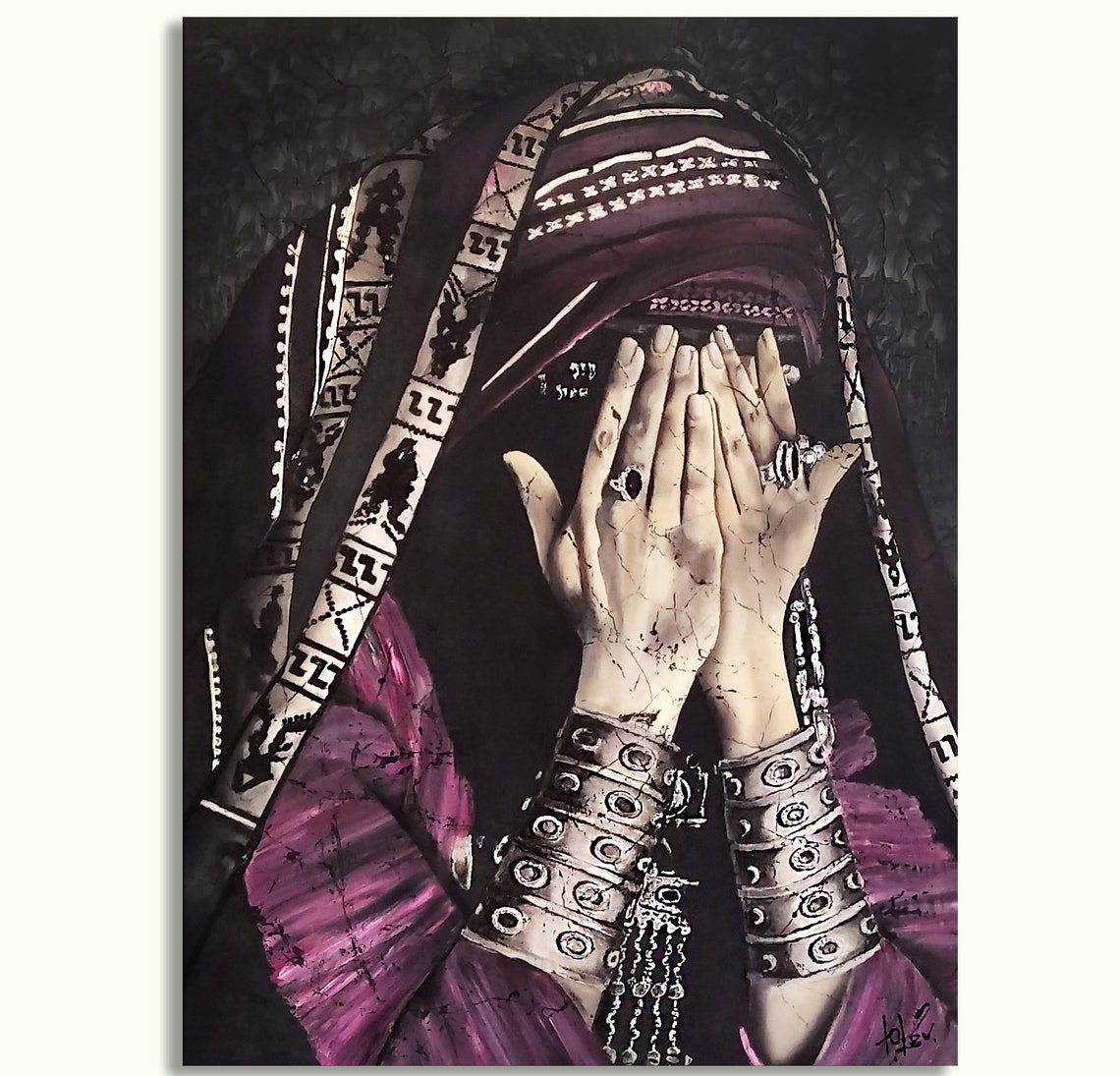 Asian Woman Art Print, Woman in Burqa Poster, Muslim Woman Wall Art ...