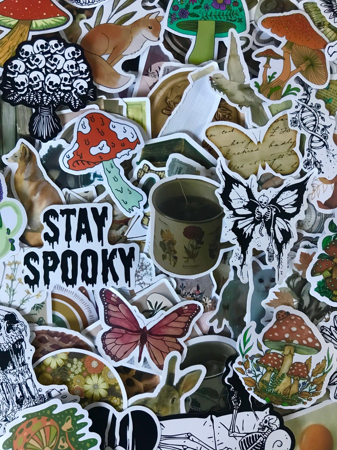 Stickers - Mushroom Cottagecore Botanical Dark Academia Goth Spooky ...