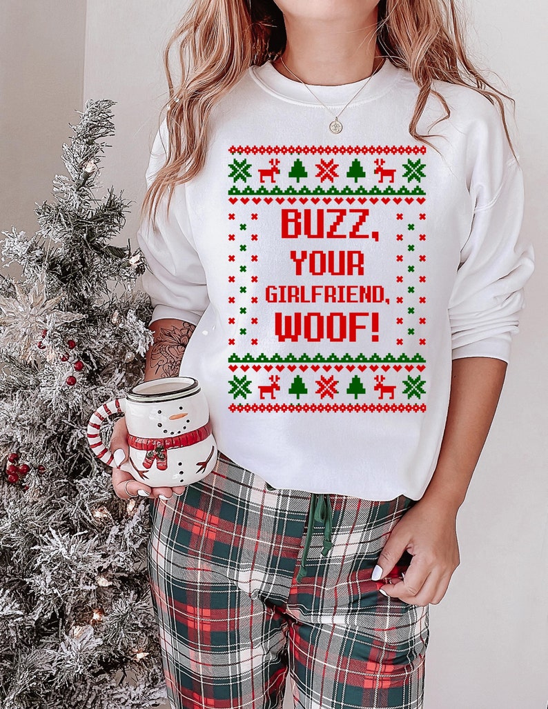 Buzz Your Girlfriend Woof Sweatshirt: Home Alone Christmas Sweater - Etsy