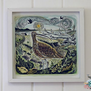 Curlew Linoprint: Coastal Bird Art Inspired by John Keats Poem - Etsy